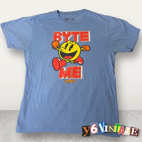 Vintage | Shirts | Large Blue Pacman Byte Me Tee Shirt | Poshmark